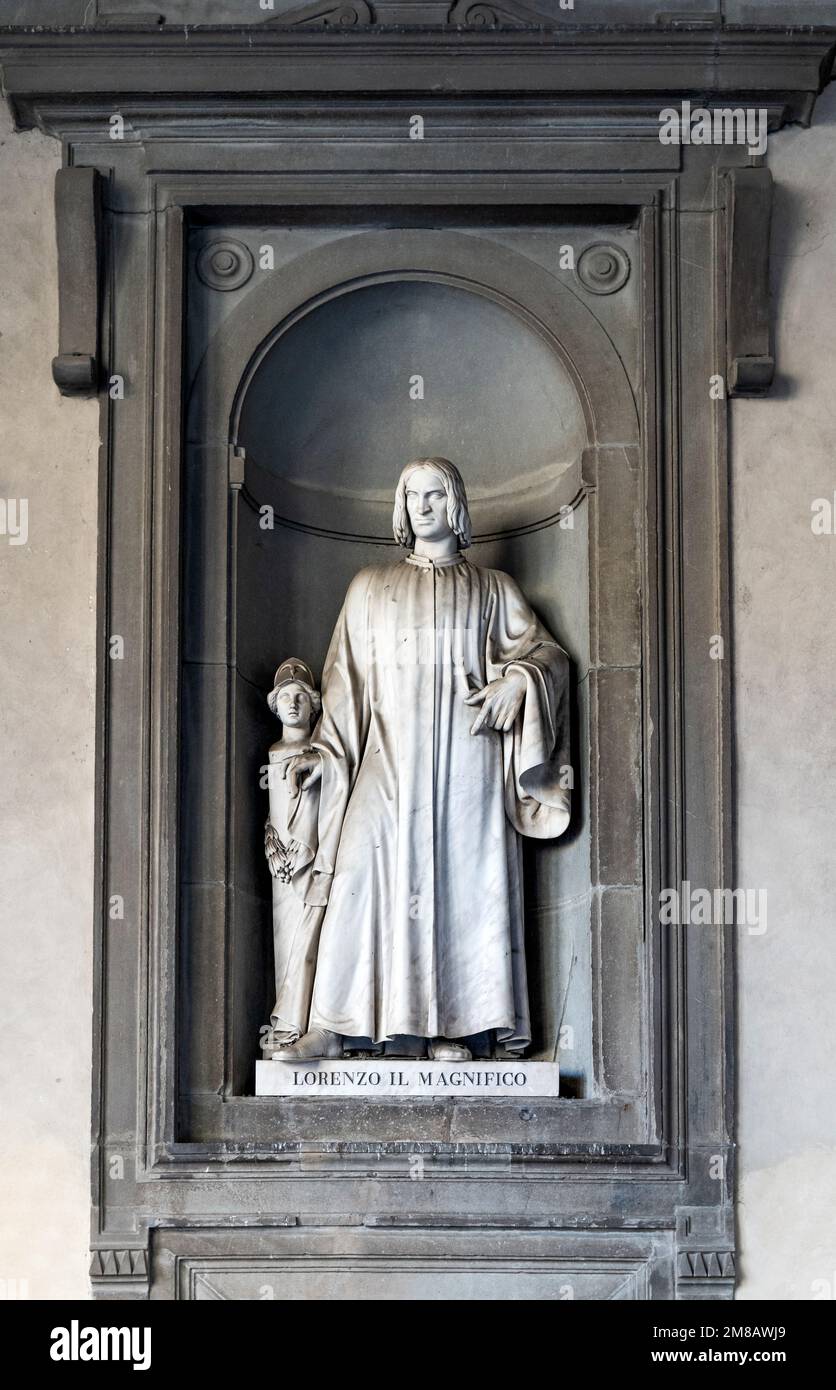 Estatua de Lorenzo de Medici, estadista florentino y guerrero en el ...