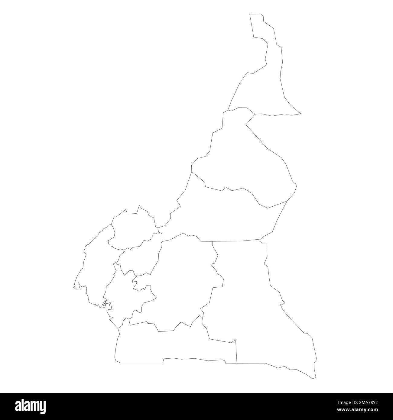 Camerún Mapa Político De Las Divisiones Administrativas Imagen Vector