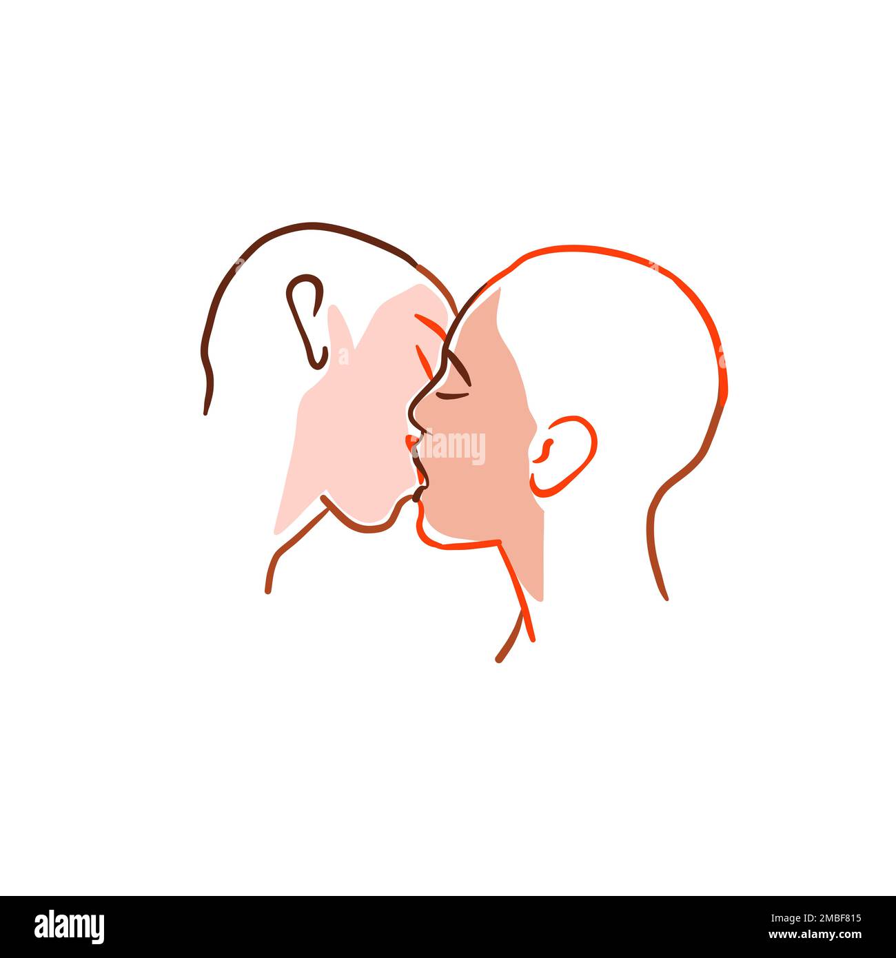 Dibujado A Mano Ilustración De Silueta De Arte Gráfico Vectorial Para El Día De San Valentín