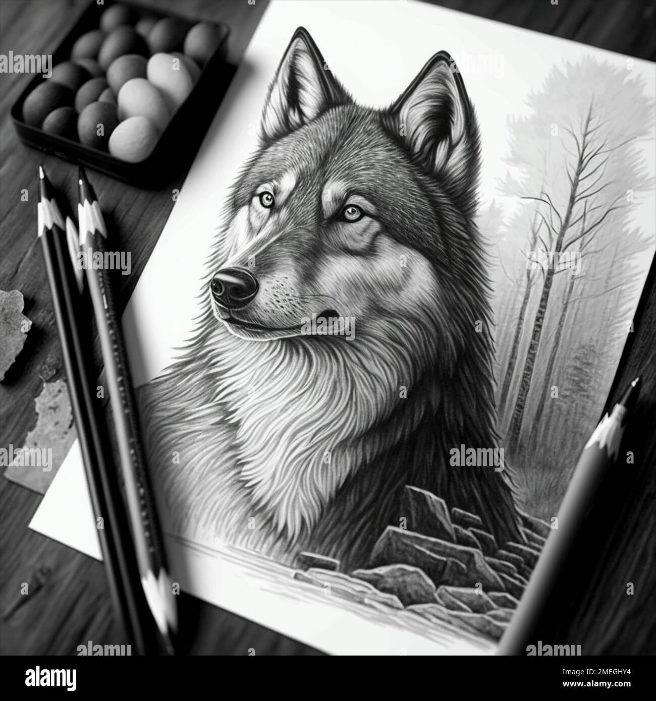 Lobo Para Dibujar A Lapiz Facil