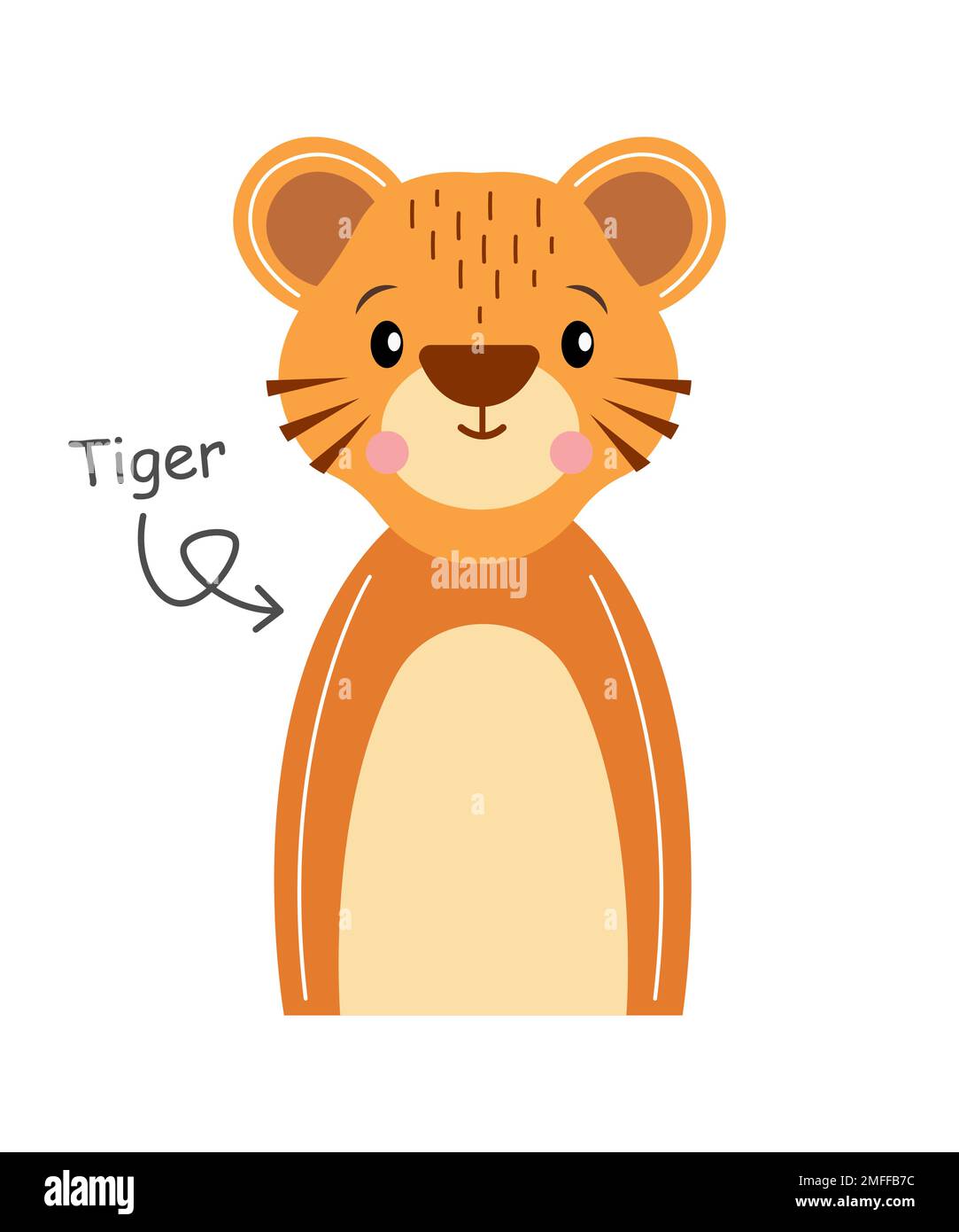 Tigre Personaje De Dibujos Animados Vector Imagen Vector De Stock Alamy