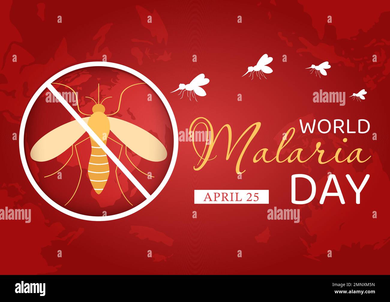 Día Mundial De La Malaria En La Ilustración Del 25 De Abril Con La