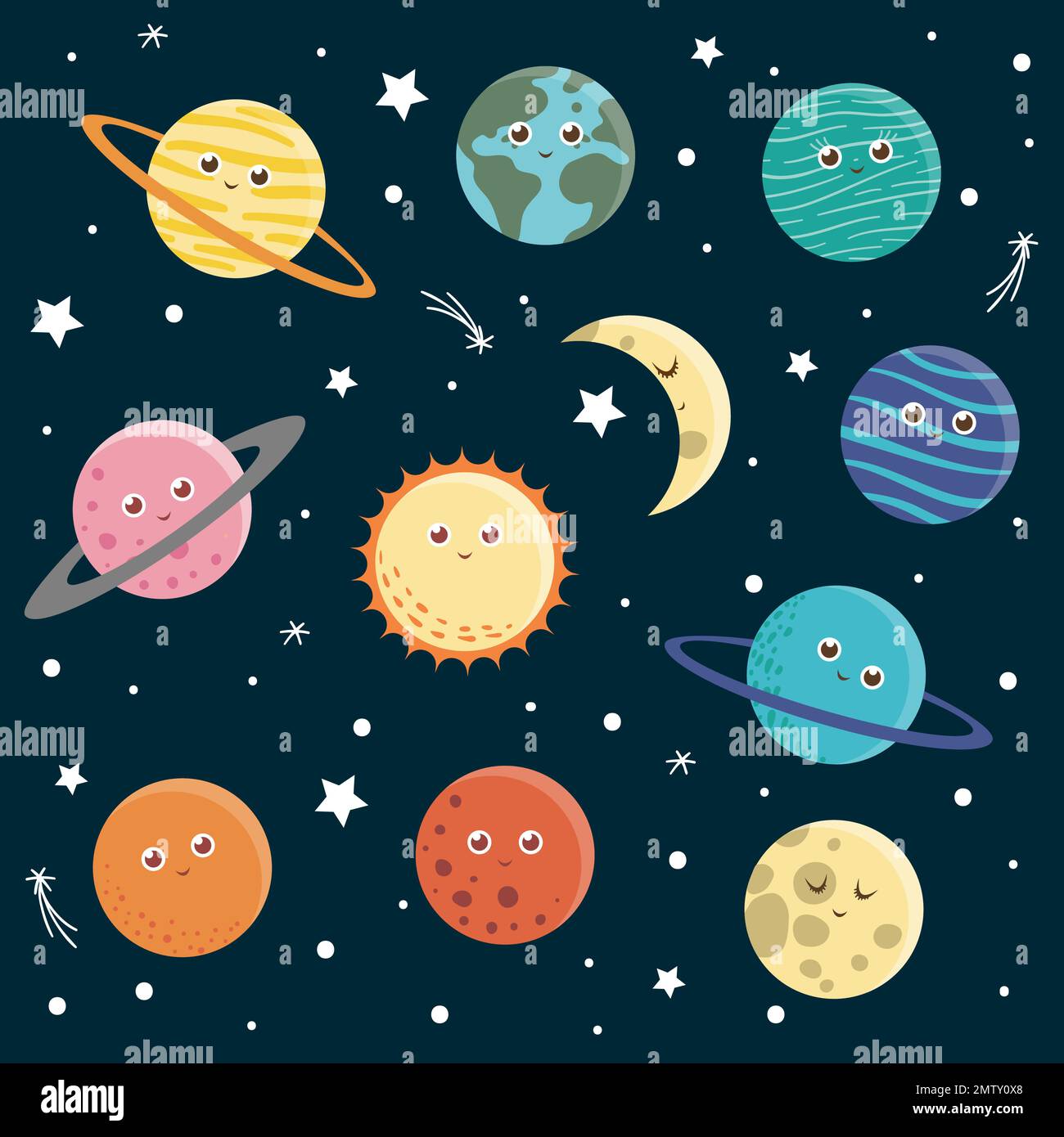 Planeta tierra para niños sistema solar Imágenes vectoriales de stock ...