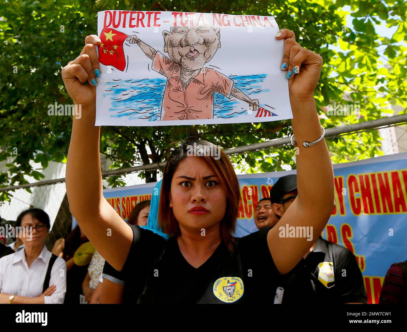 A Protester Displays An Caricature Of President Rodrigo Duterte In
