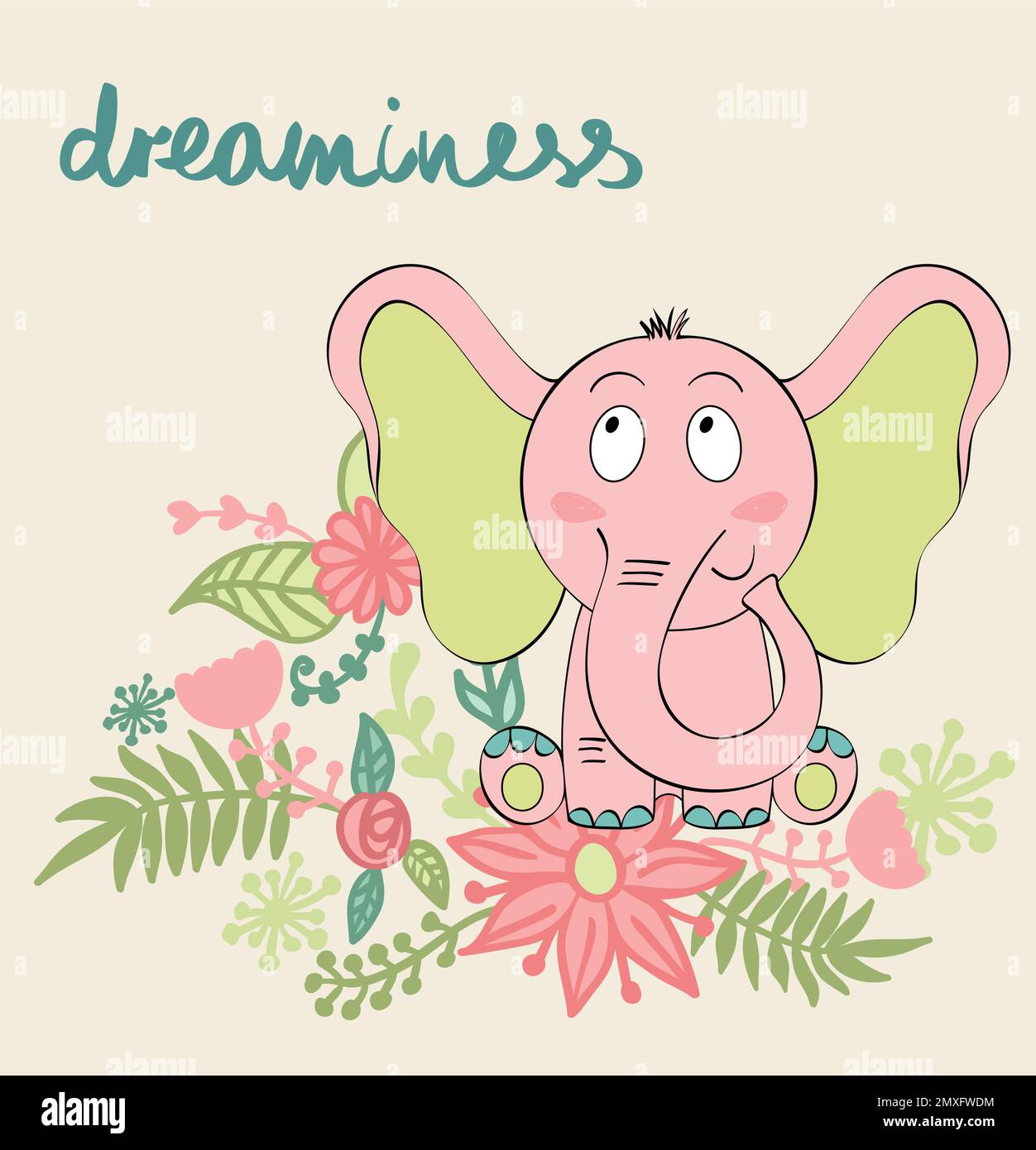 Vector De Elefante De Dibujos Animados Imagen Vector De Stock Alamy