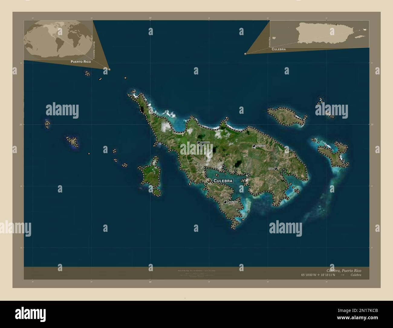 Map Puerto Rico Culebra Vieques
