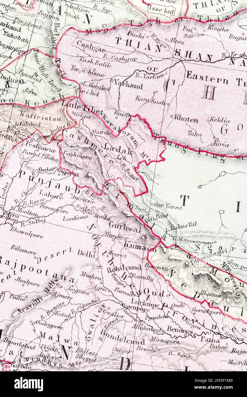 Mapa frontera en disputa entre india y china fotografías e imágenes de ...