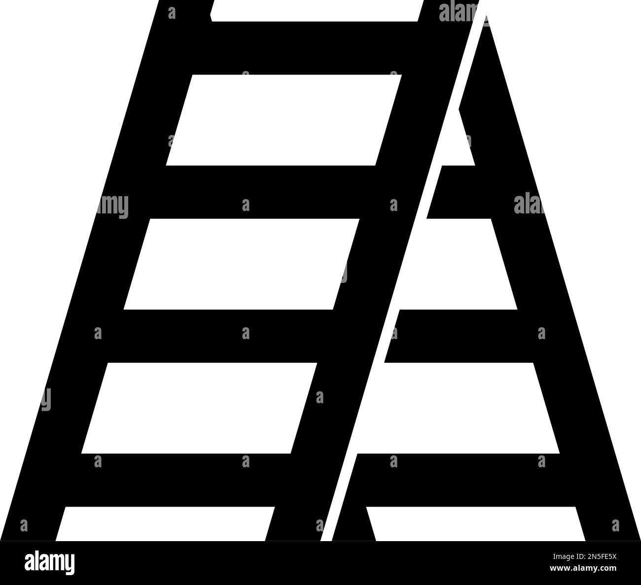 Icono De Silueta De Escalera Herramienta Para Trabajar En Lugares Altos Vector Editable Imagen