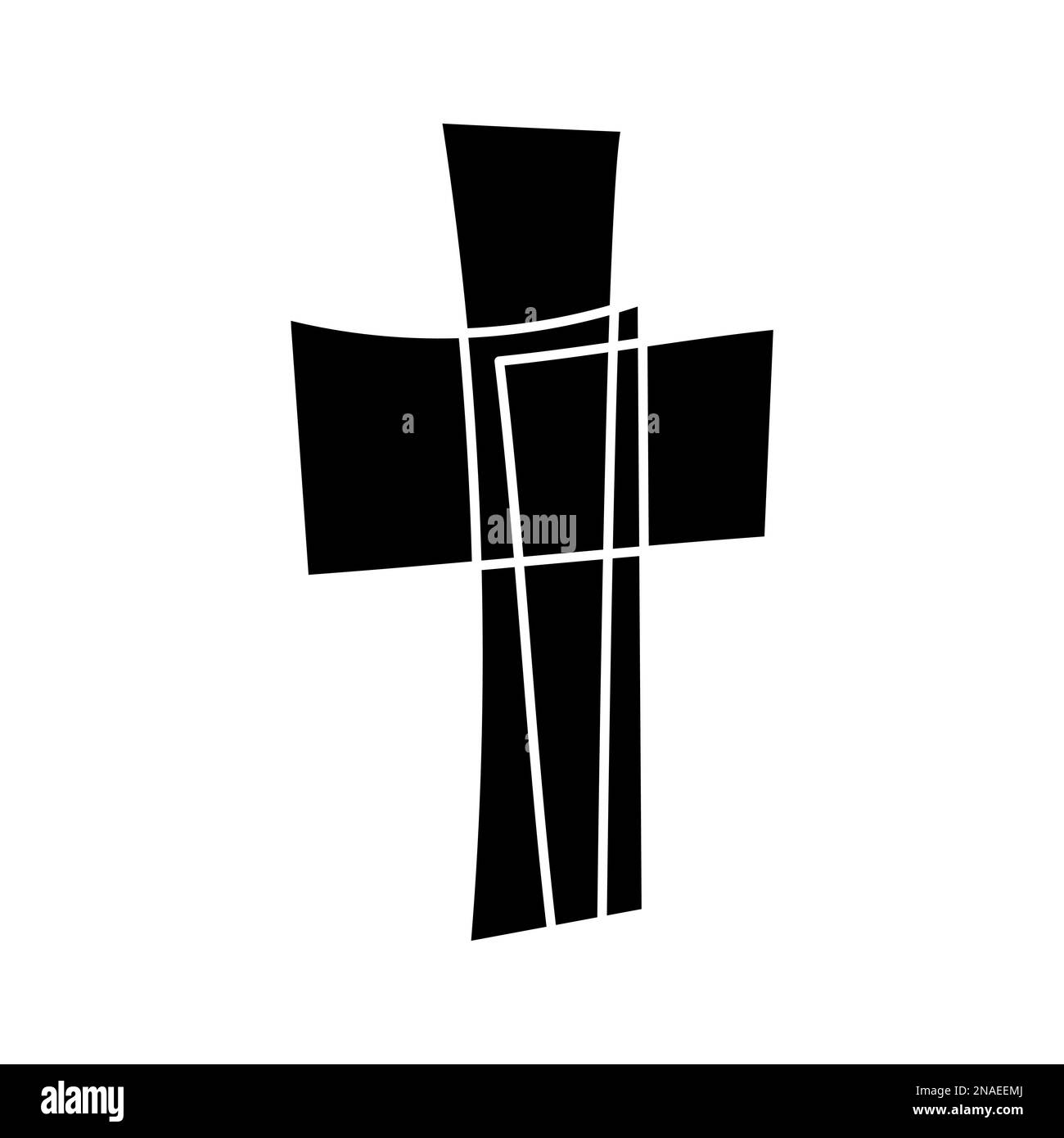 Icono De Cruz Cruz Religiosa Sobre Fondo Blanco Símbolos De Iglesia