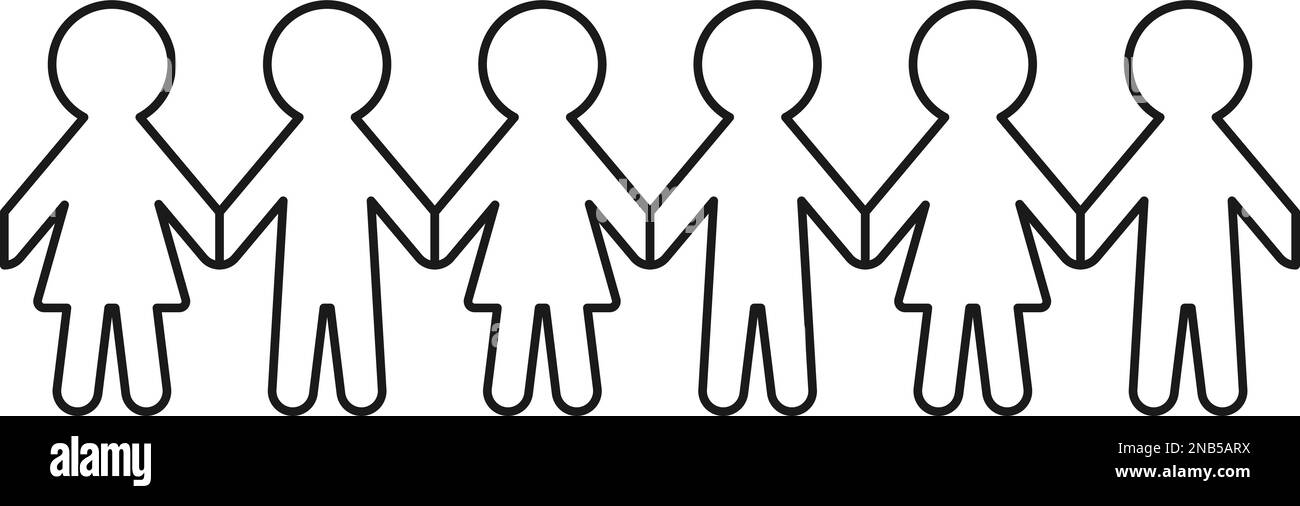 Paper Doll Chain Cut-Out Template at Ellen Bushong blog