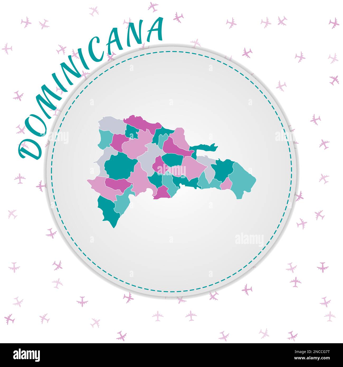 Diseño De Mapas Dominicanos Mapa Del País Con Regiones En Paleta De