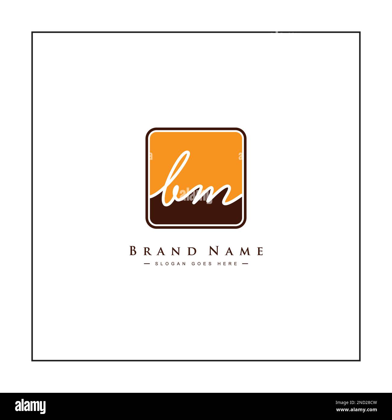 Logotipo De Firma Manuscrita Para La Letra Inicial Bm Vector Logo