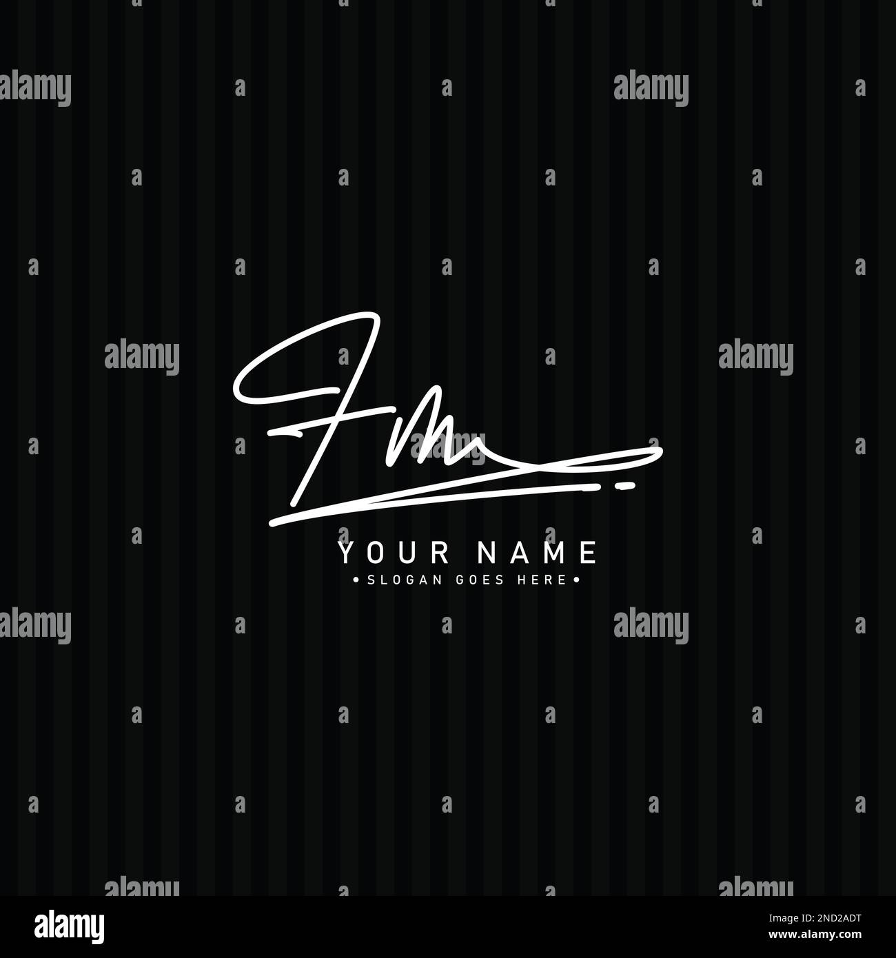 Logotipo De Firma Manuscrita Para La Letra Inicial Fm Vector Logo