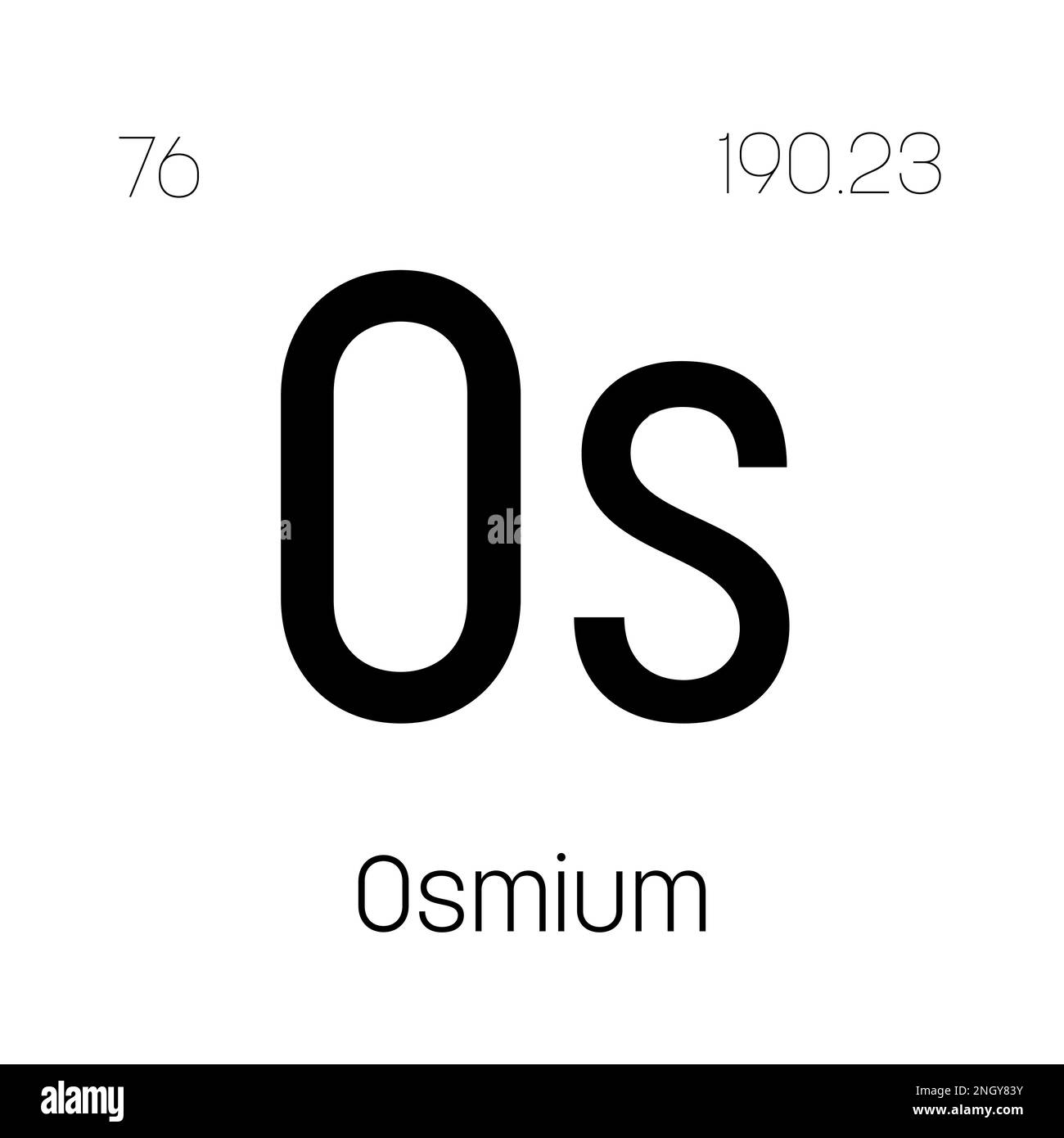 Osmio, OS, elemento de tabla periódica con nombre, símbolo, número ...