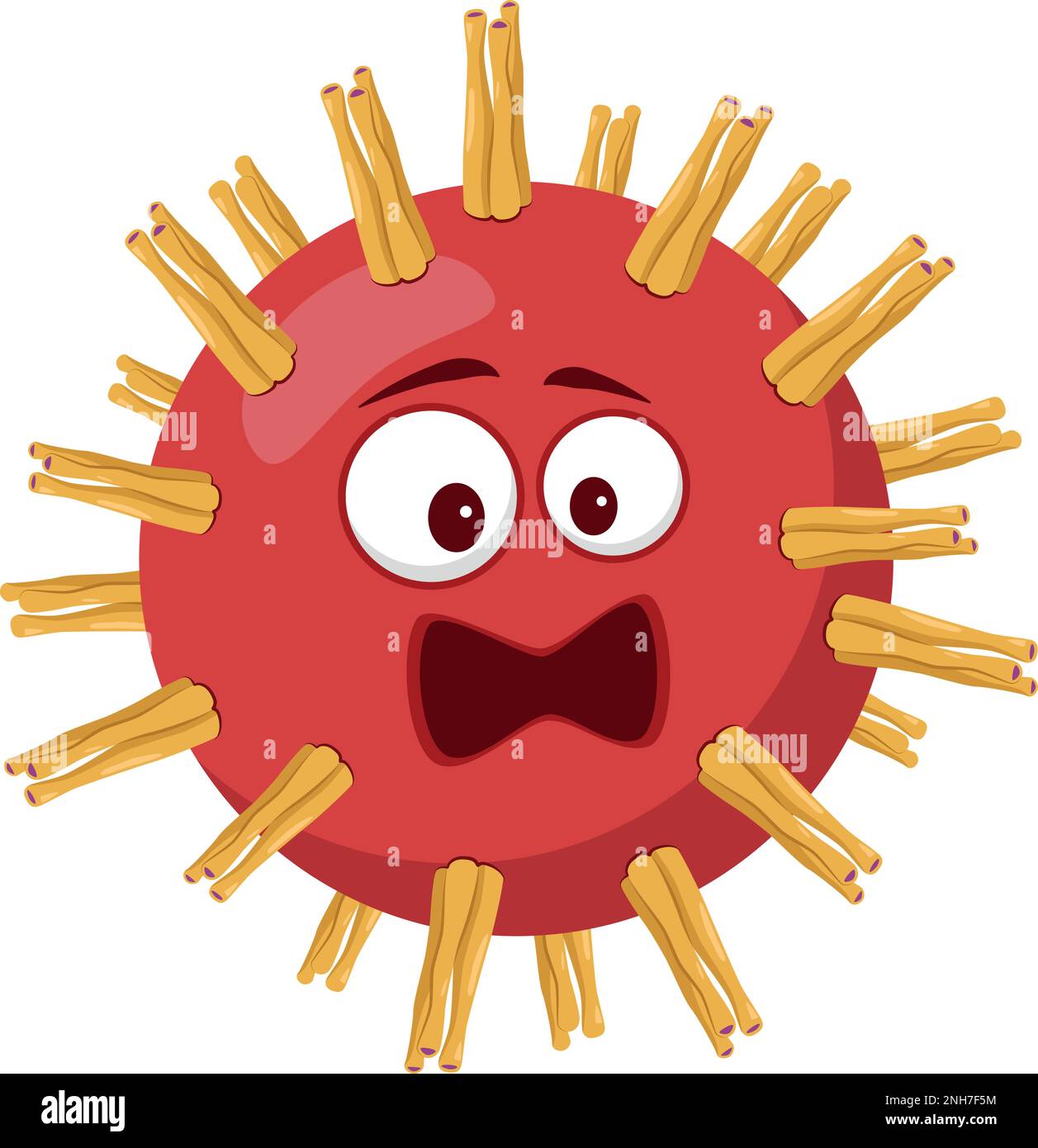Ilustración Vectorial De Un Virus Herpes Simplex En Estilo De Dibujos
