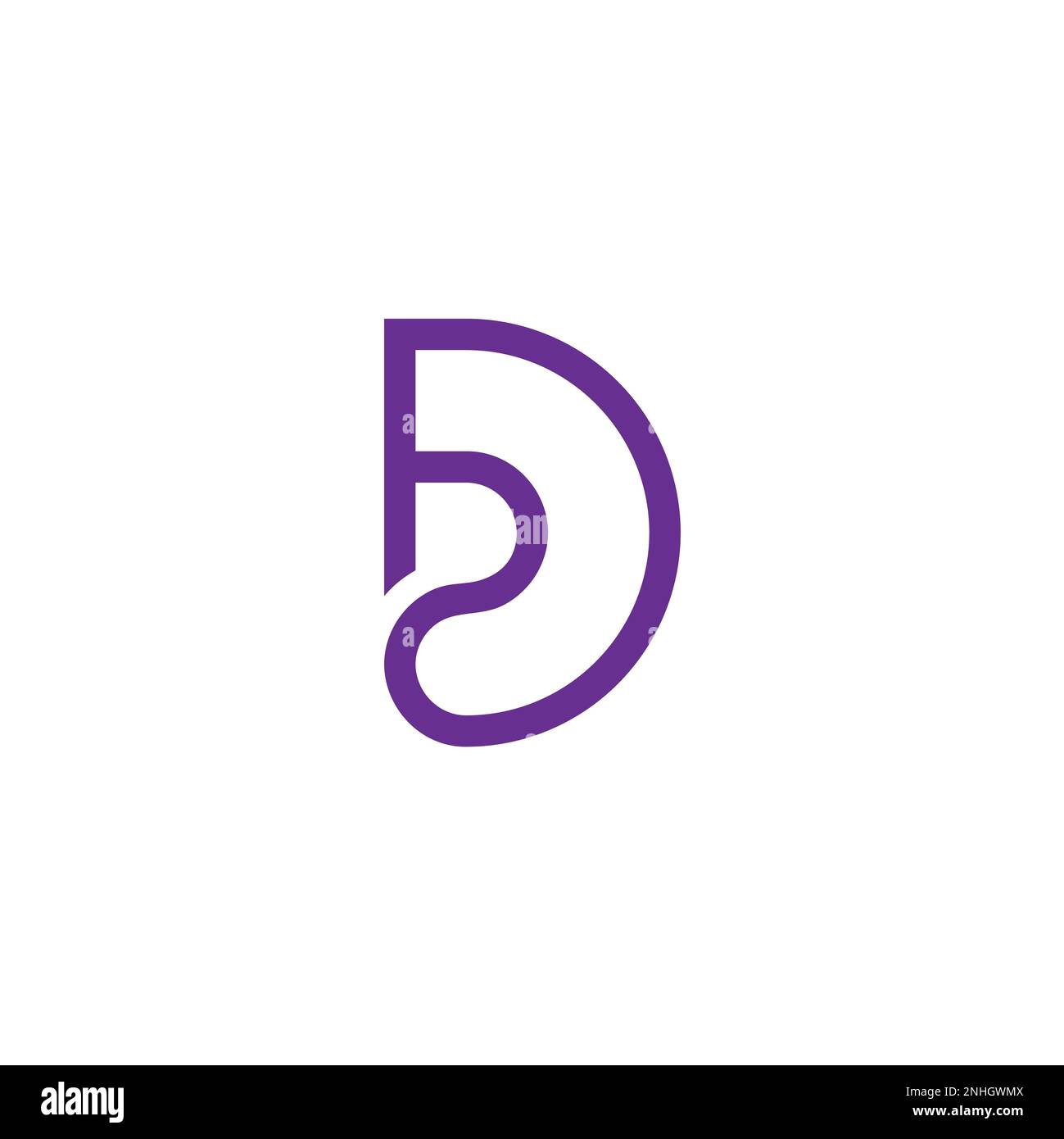 Letra Db Curva Geométrica Línea Logo Vector Imagen Vector De Stock Alamy