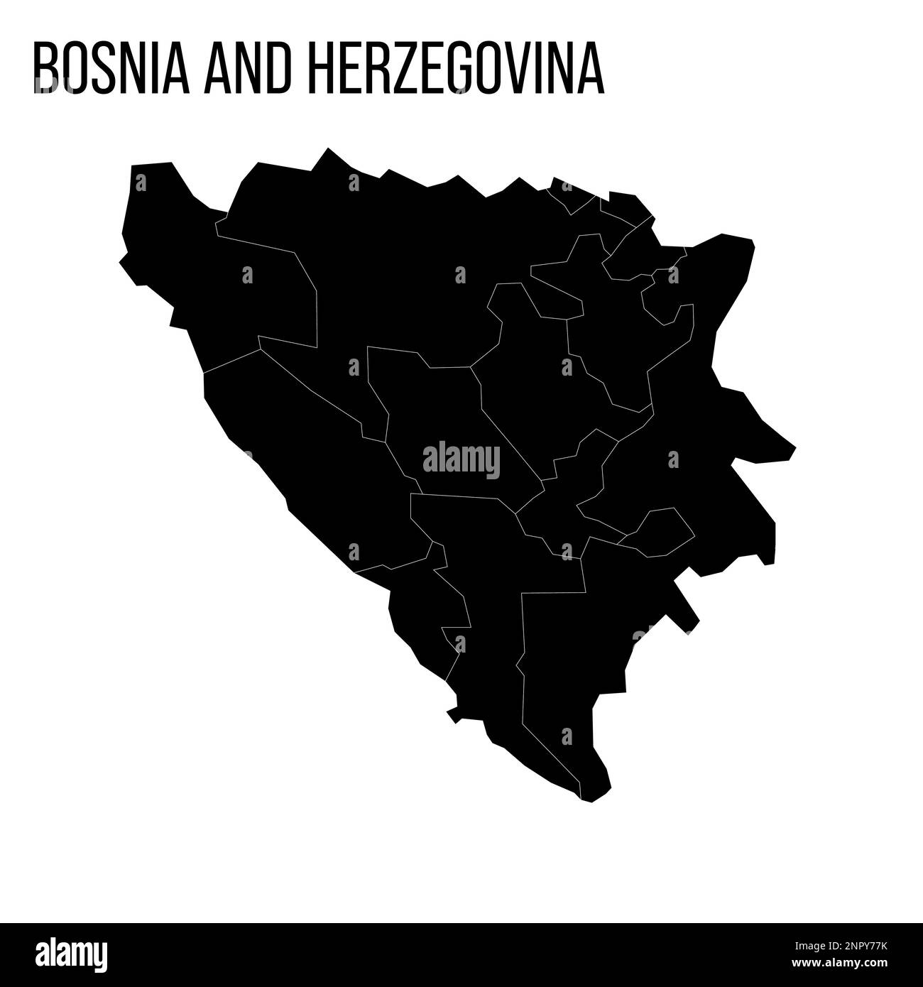 Bosnia Y Herzegovina Mapa Político De Las Divisiones Administrativas