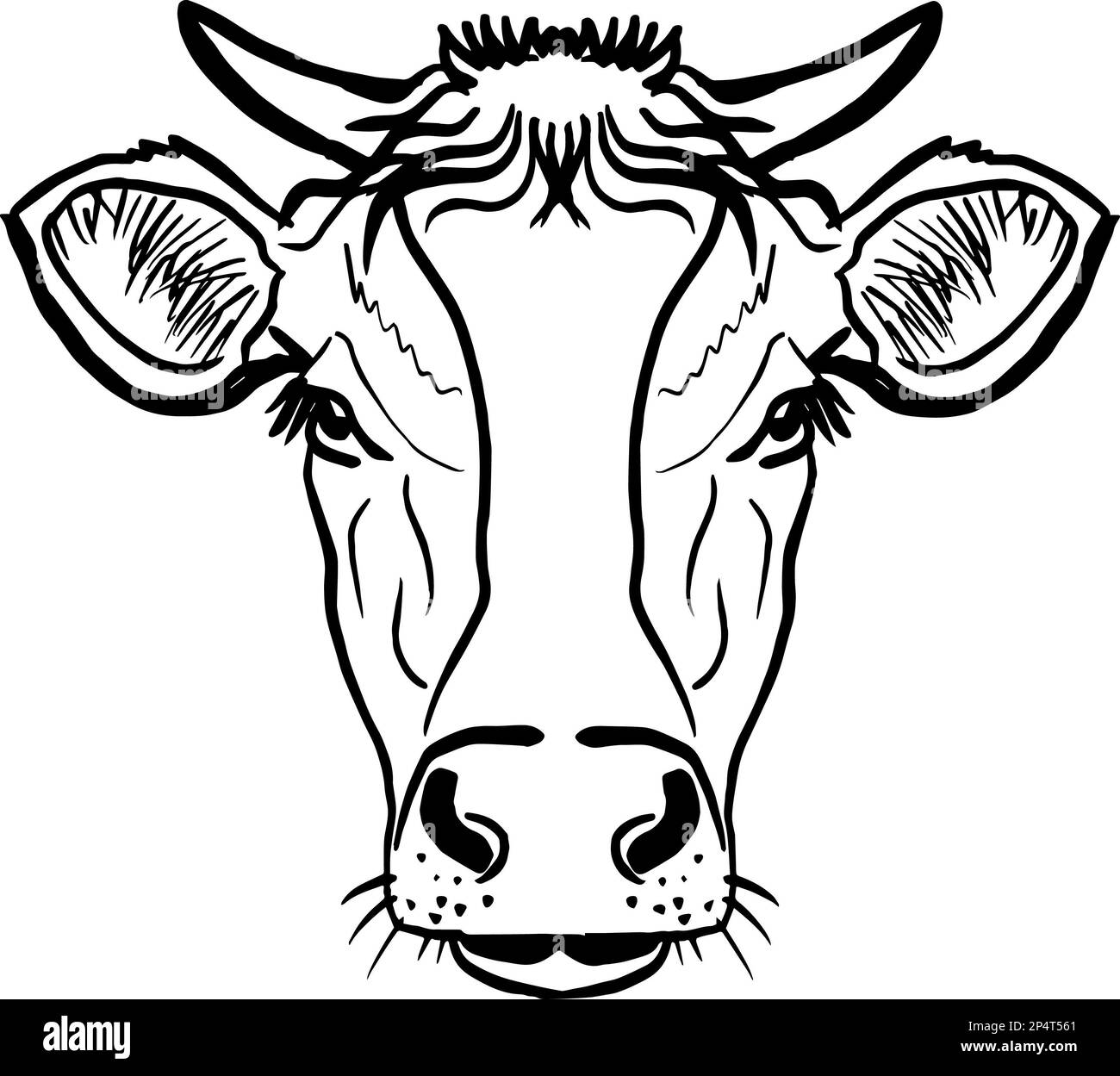 Lo Mejor Del Vector De Icono De Silueta De Vaca Plantilla De Boceto De Ilustración En Estilo De