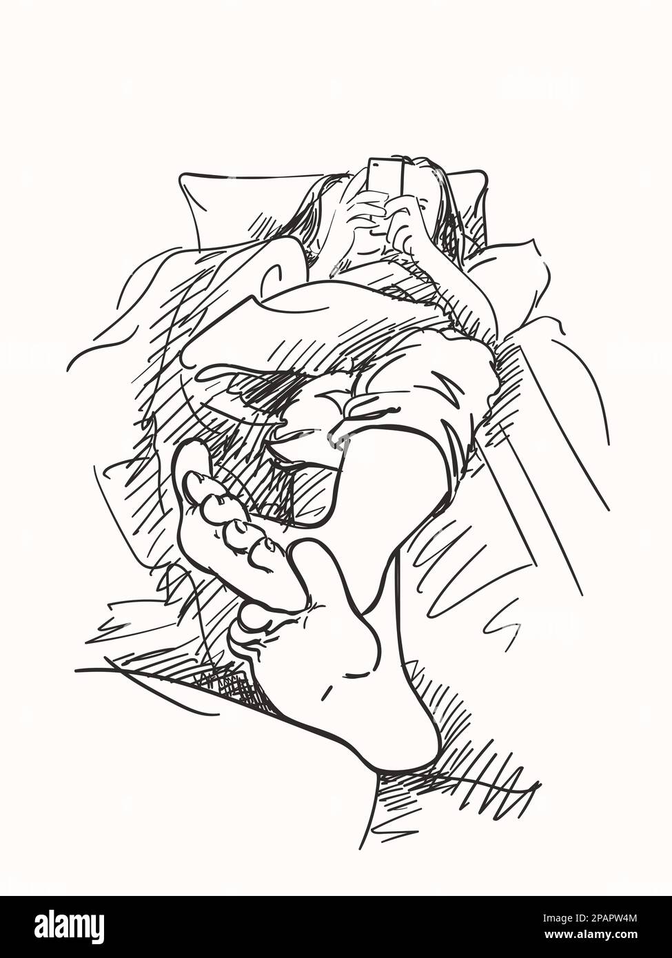 Dedos De Los Pies En La Cama Imágenes Vectoriales De Stock Alamy