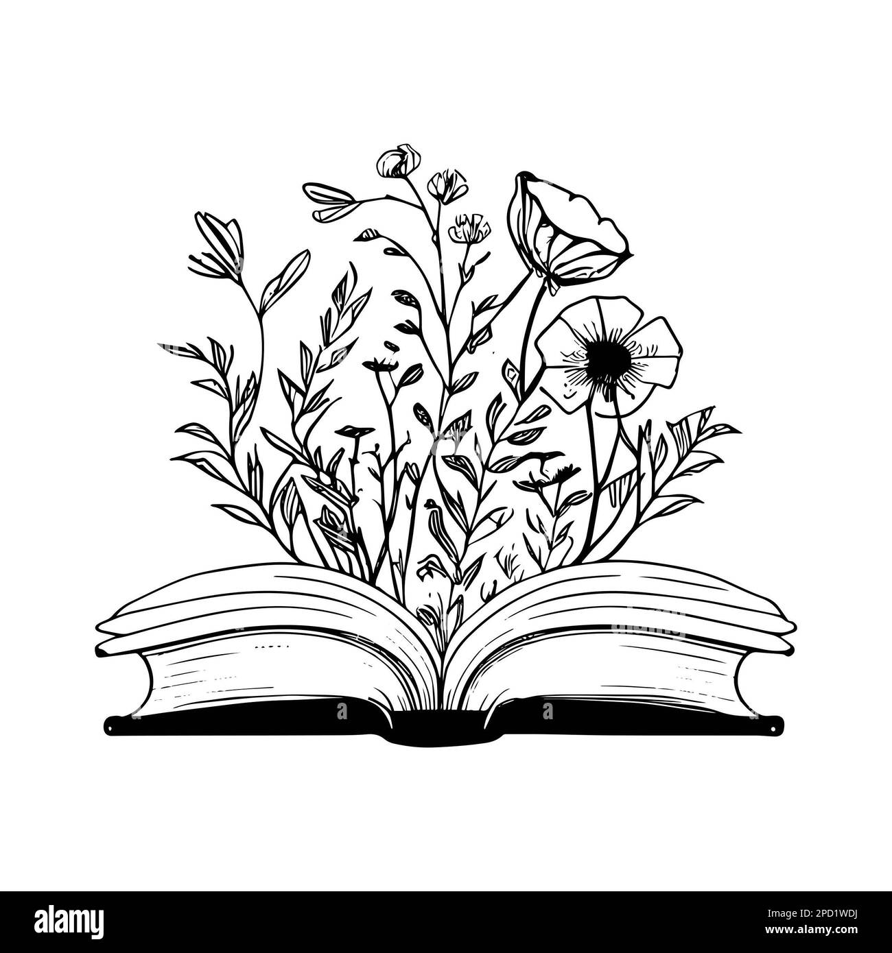 Libro De Cuentos Clipart En Blanco Y Negro