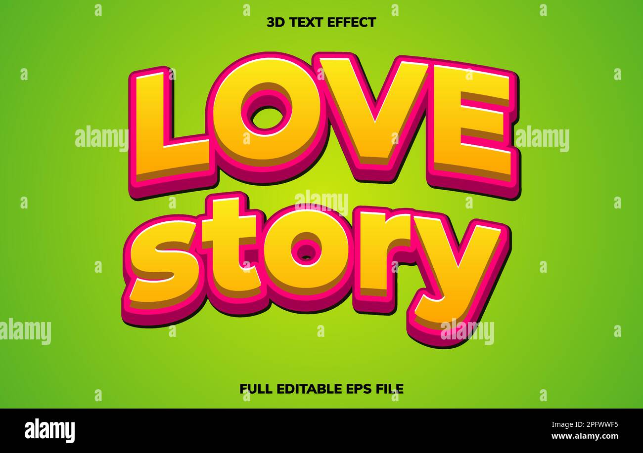 Historia de amor 3D plantilla de efecto de texto editable, estilo de ... Historia de amor 3D plantilla de efecto de texto editable, estilo de ...