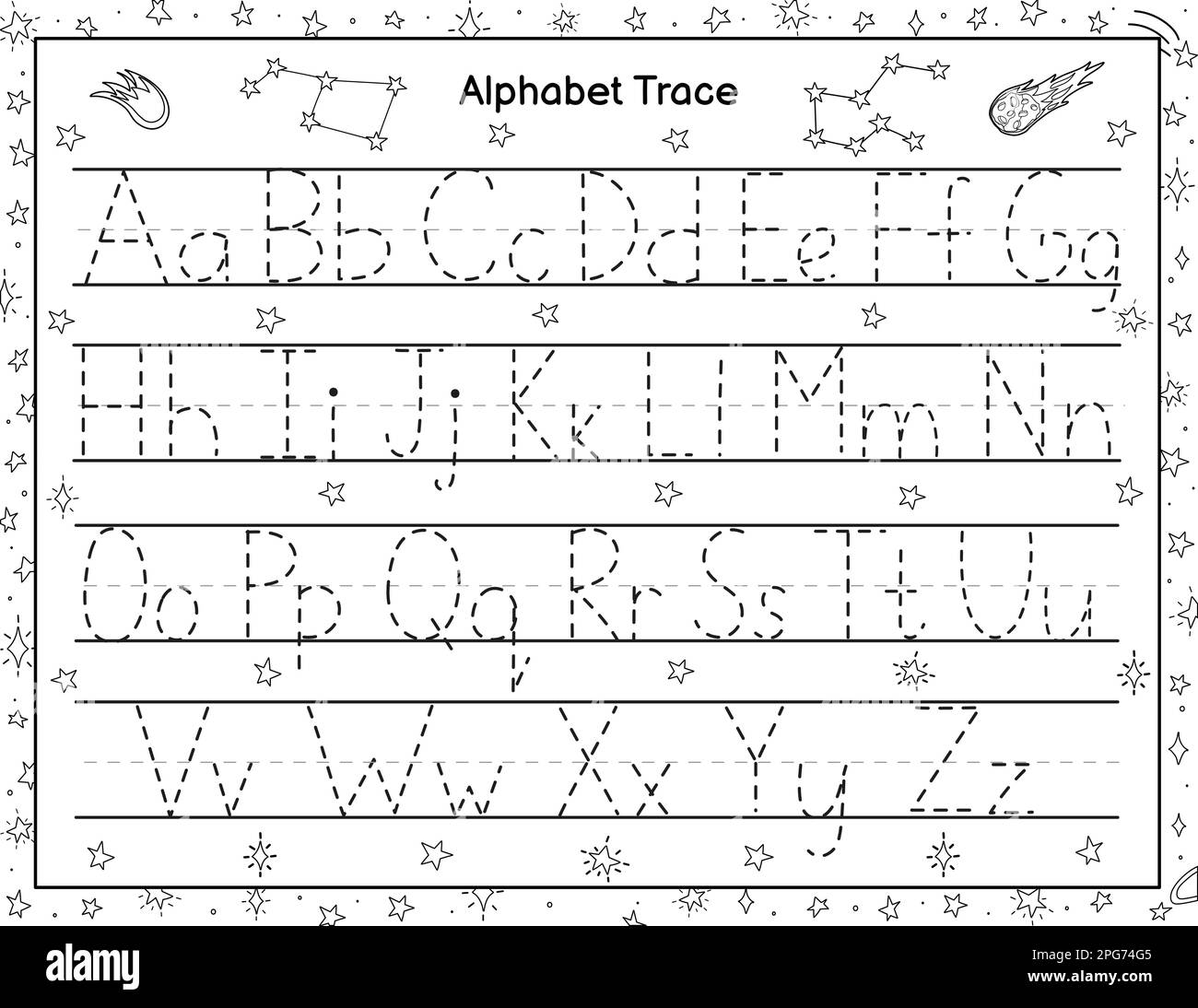Rastrear Página De Actividad De Alfabeto Para Niños Práctica De Letras