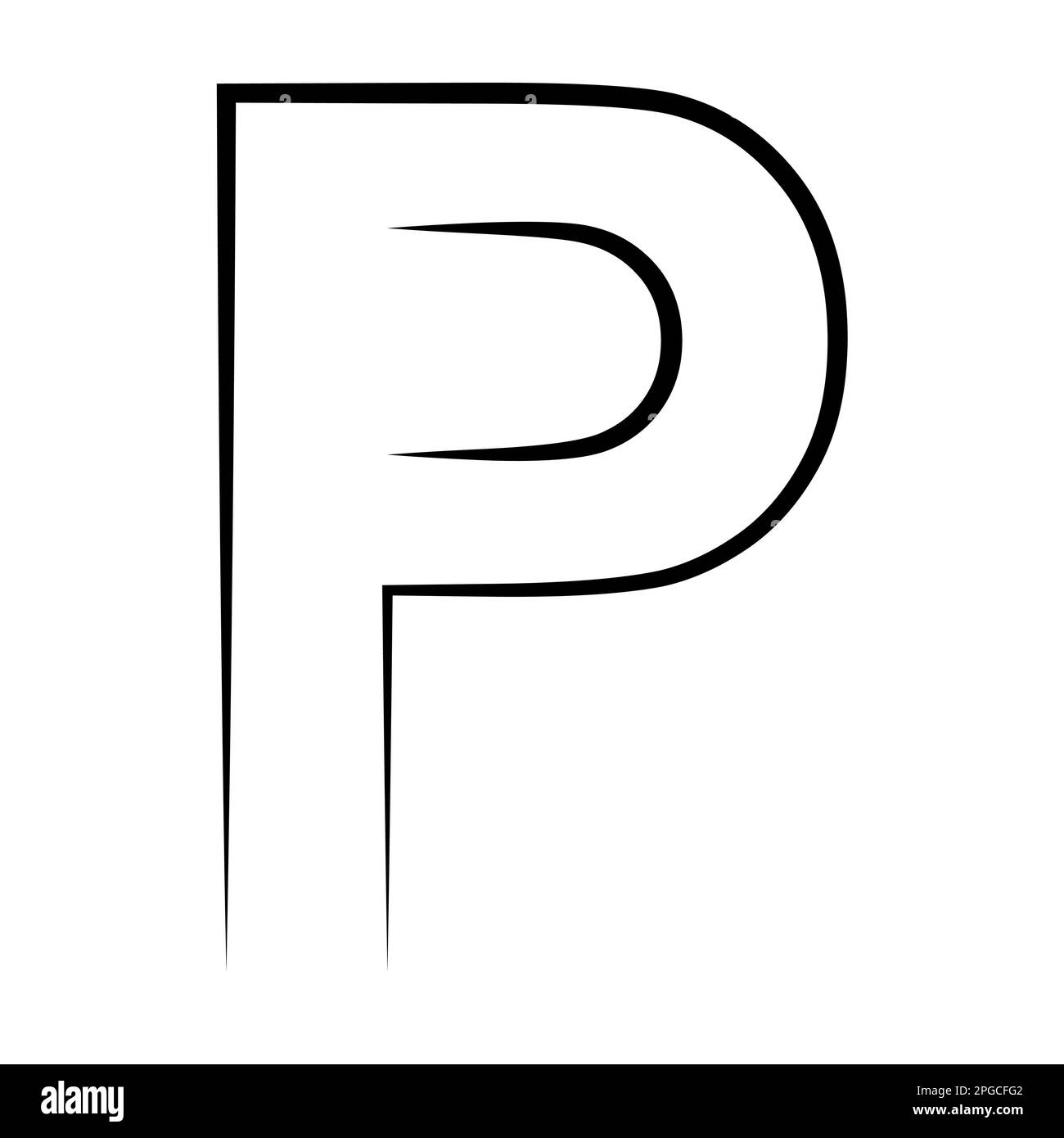 Letra P En Blanco Y Negro