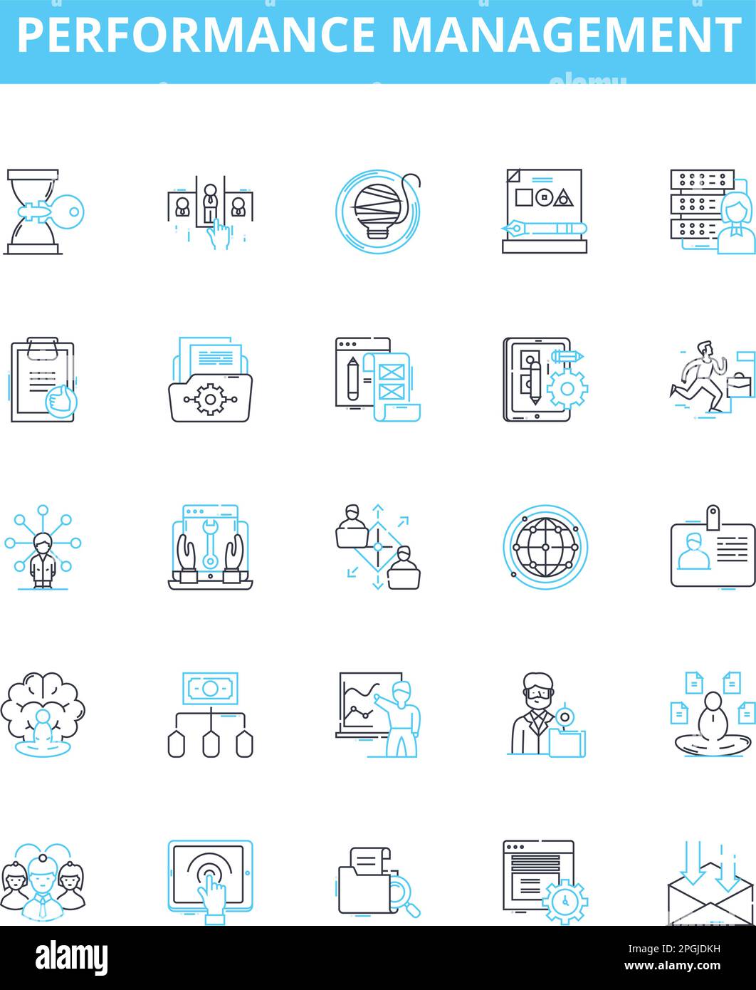 Conjunto de iconos de línea de vector de gestión de rendimiento ... Conjunto de iconos de línea de vector de gestión de rendimiento ...