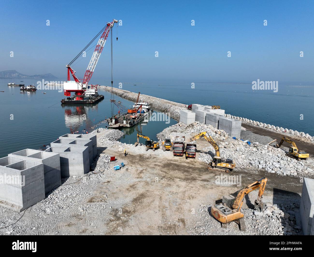 Lianyungang China 30 De Marzo De 2023 El Sitio De Construcción Del