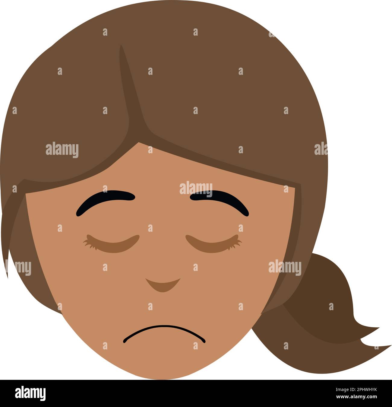 ilustración vectorial cara de una mujer morena de dibujos animados con ... ilustración vectorial cara de una mujer morena de dibujos animados con ...