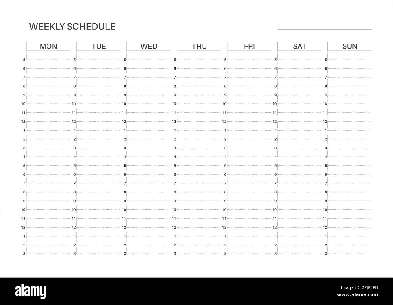Plantilla De Calendario Semanal De Lunes A Domingo