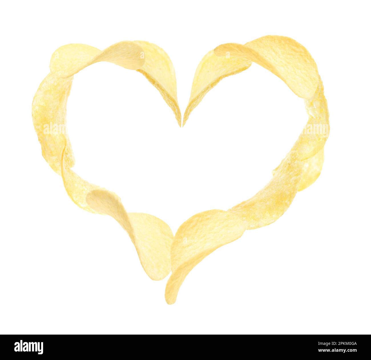 Corazón Hecho De Sabrosas Patatas Fritas Sobre Fondo Blanco Fotografía De Stock Alamy