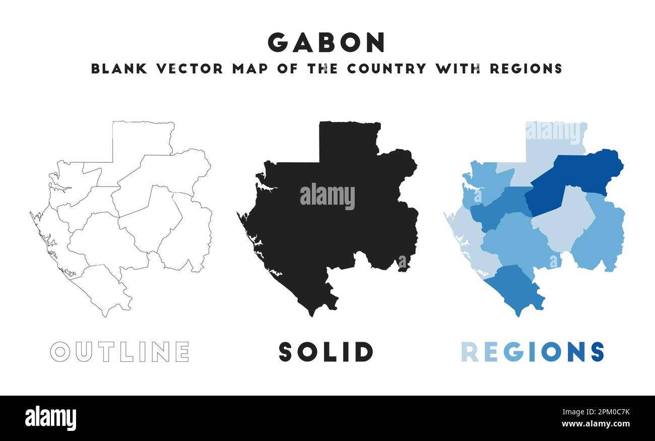 Gabón Mapa Fronteras De Gabón Para Su Infografía Vector Forma De País
