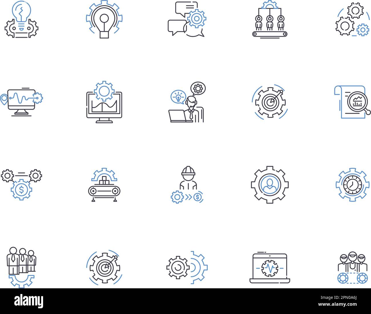 Colección De Iconos De Esquema De Configuración Opciones