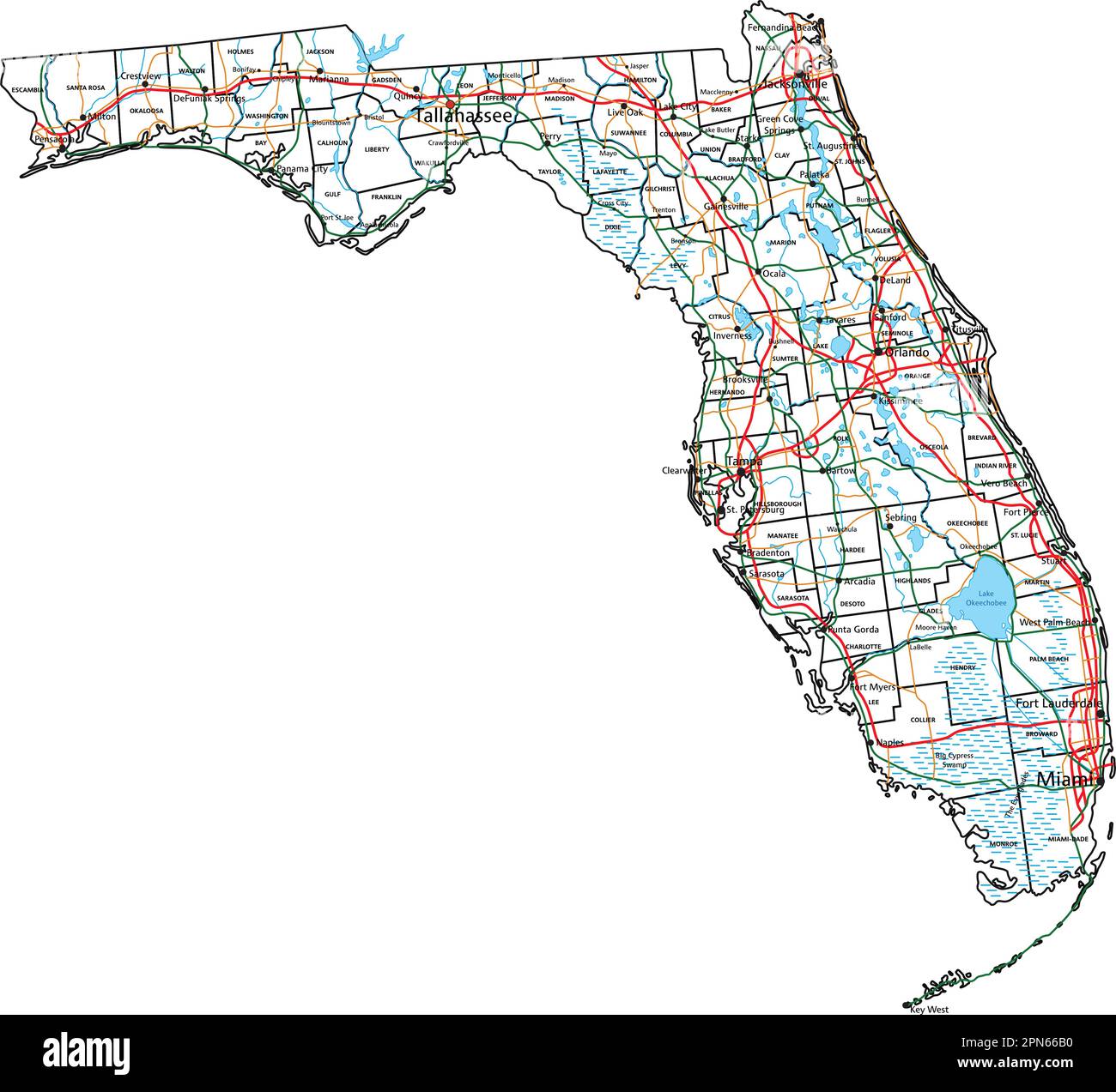 Mapa De Carreteras De Florida En Formato Pdf