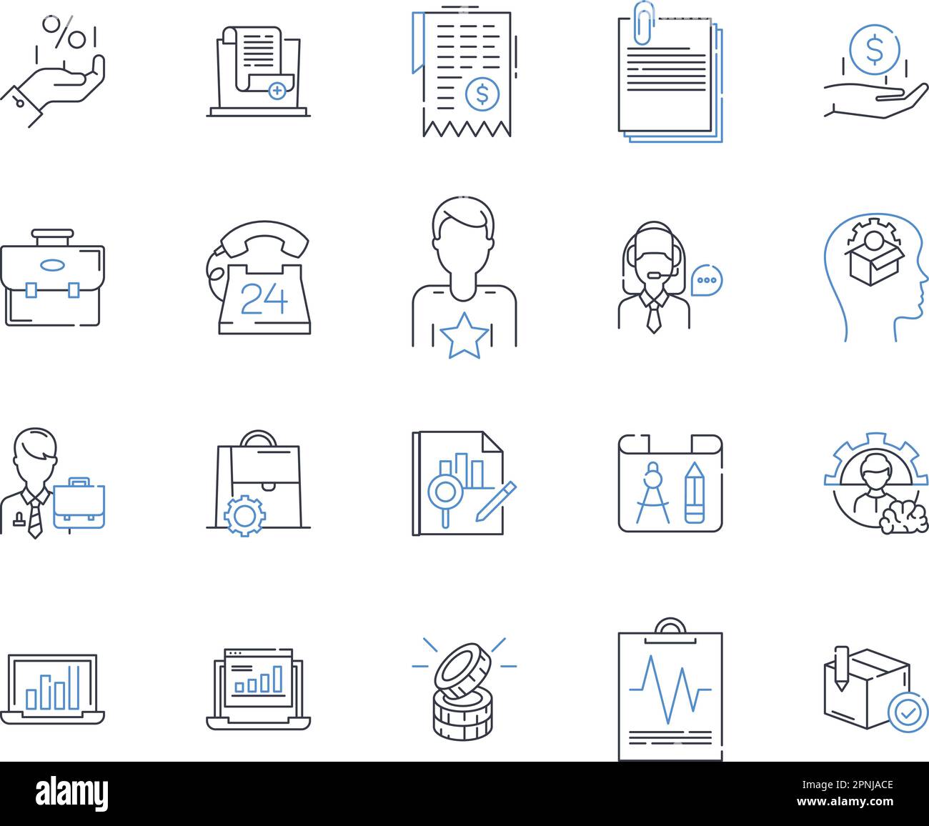 Recopilación De Iconos De Línea De Ingresos Salariales Nómina