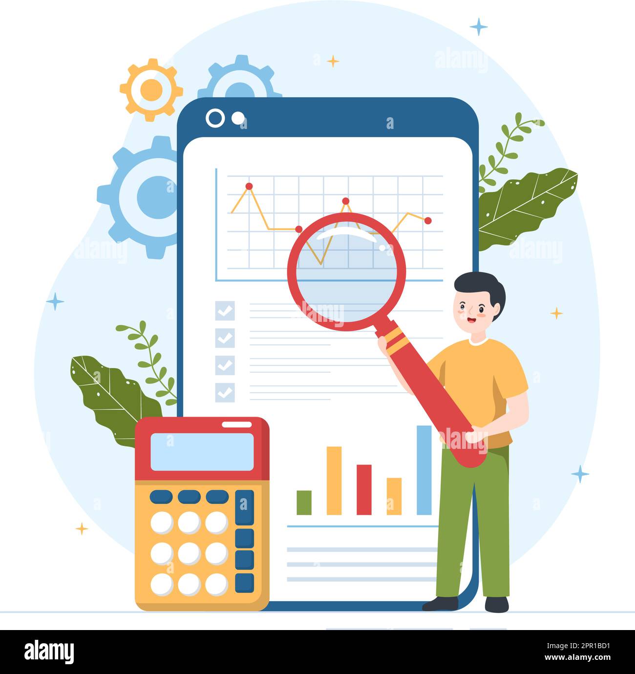 Auditoría De Negocios De Documentos Con Gráficos Contabilidad