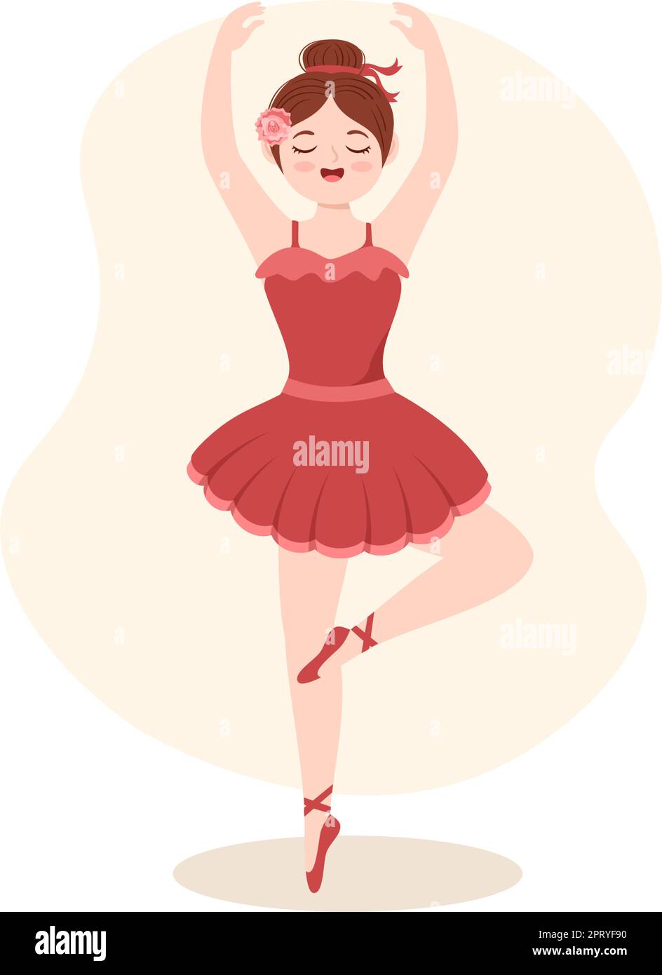 Plantilla De Ballet Dibujado A Mano Dibujos Animados Plano Ilustración Femenina Bailarina