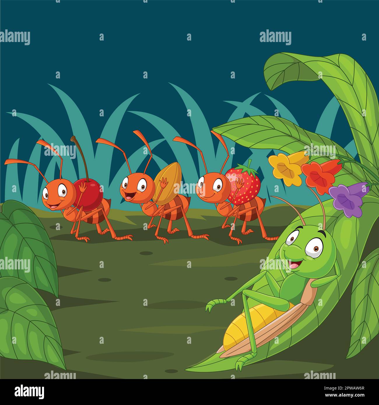 La Hormiga Y El Saltamontes Clipart