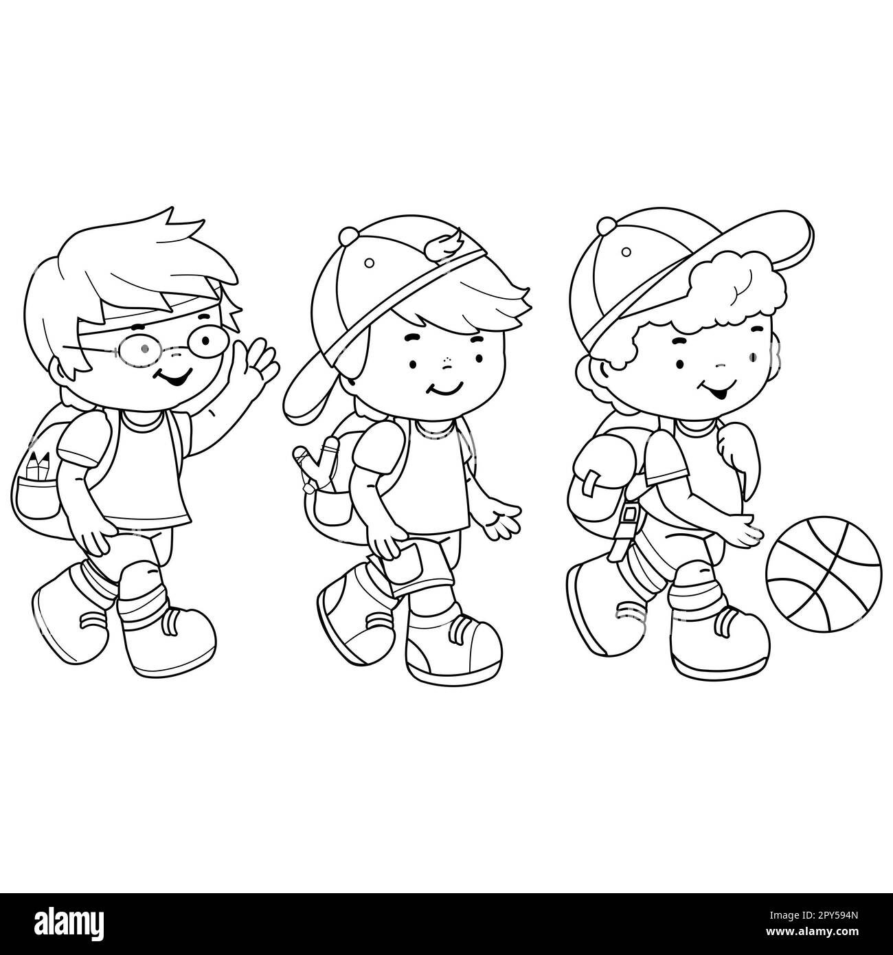 Niños En La Escuela Clipart Blanco Y Negro