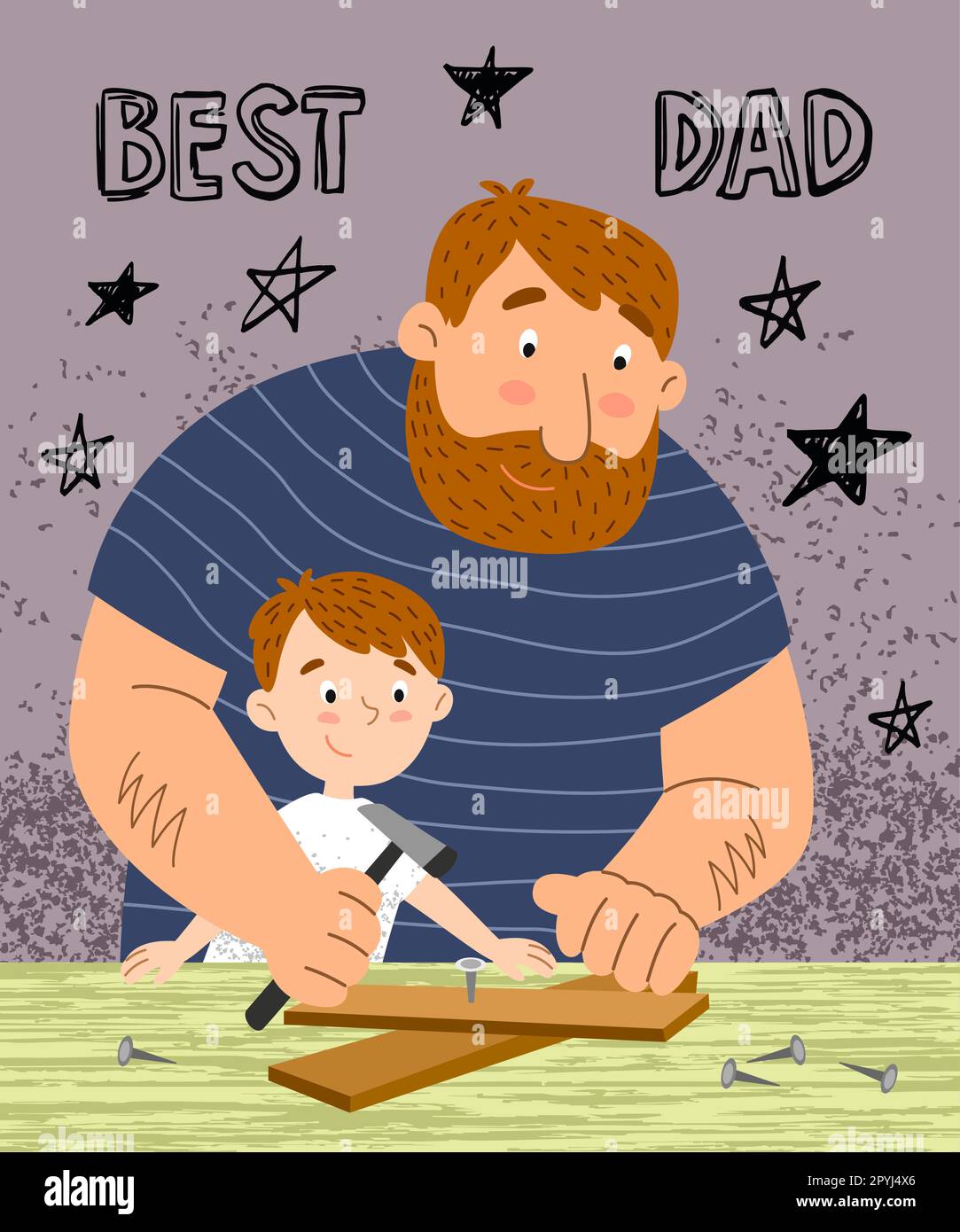 Mejor Tarjeta Postal De Papá Día De Fiesta Del Padre 18 De Junio Banner Padre E Hijo Pasan