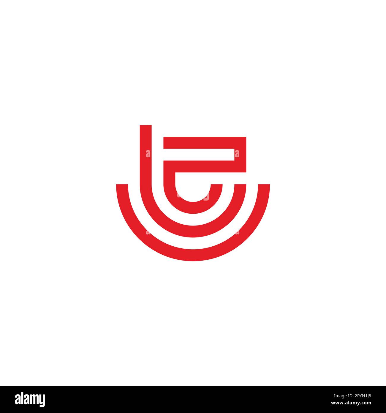 Letra U Y T Línea De Curva Geométrica Simple Símbolo Logo Vector Imagen
