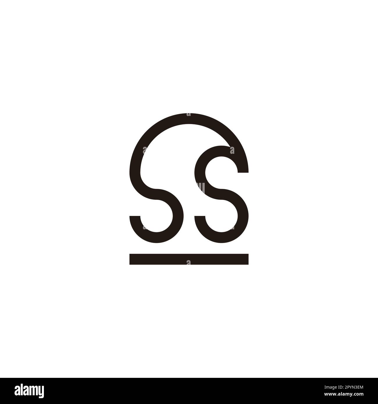 Letra Ss Connect Línea De Curva Geométrica Simple Símbolo Logo Vector