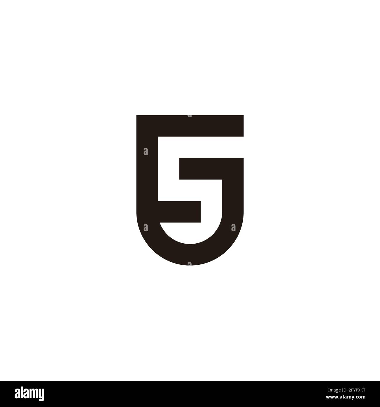 Letra G Número 5 Curva Símbolo De Contorno Simple Logo Vector Imagen