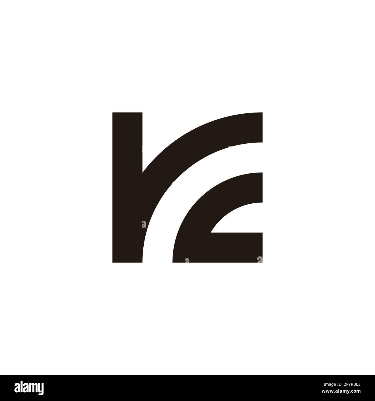 Letra R Y C Curva Símbolo Geométrico Simple Logo Vector Imagen Vector