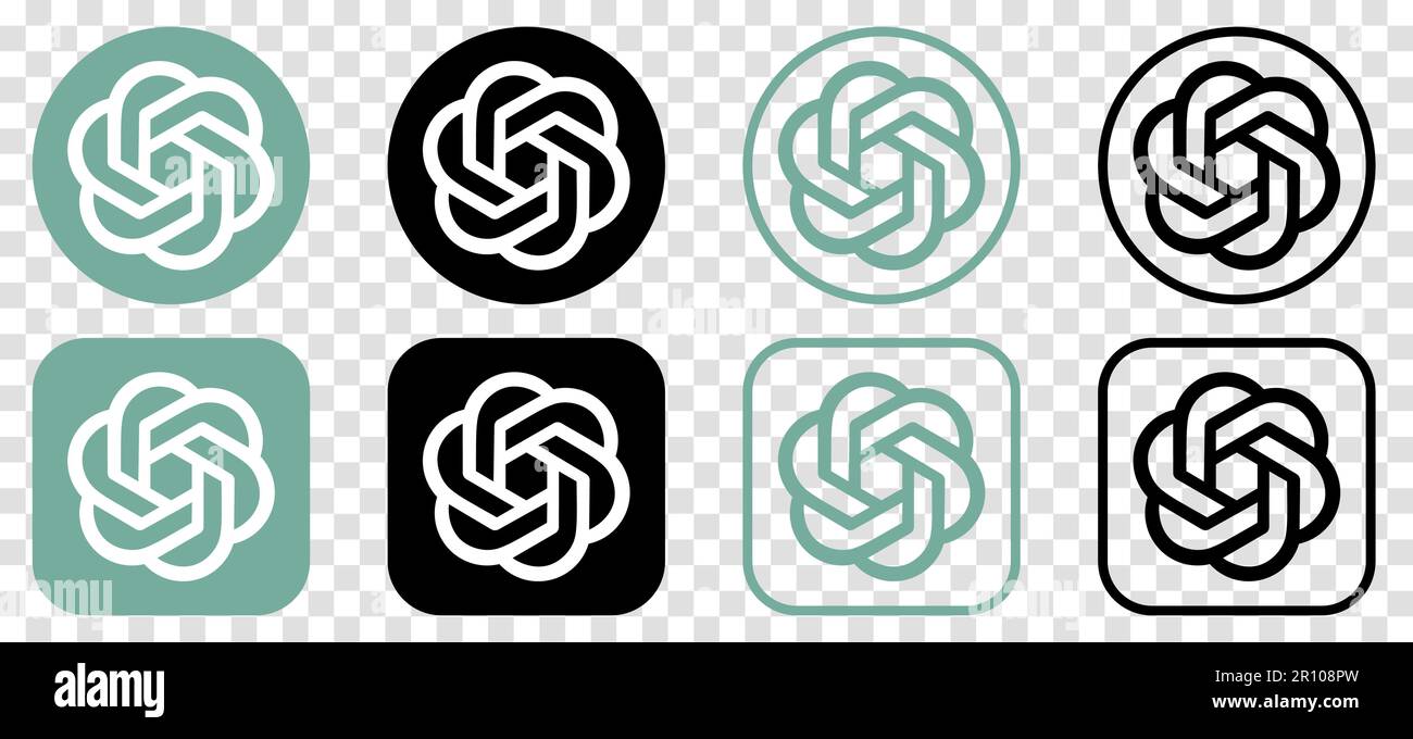 Iconos de ChatGPT. Logotipos vectoriales editoriales aislados sobre ...