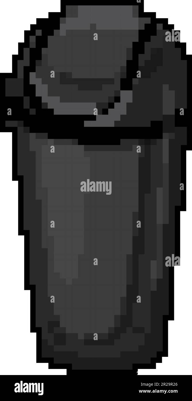 Cubo De Basura Basura Juego De Basura Pixel Art Ilustración Vectorial