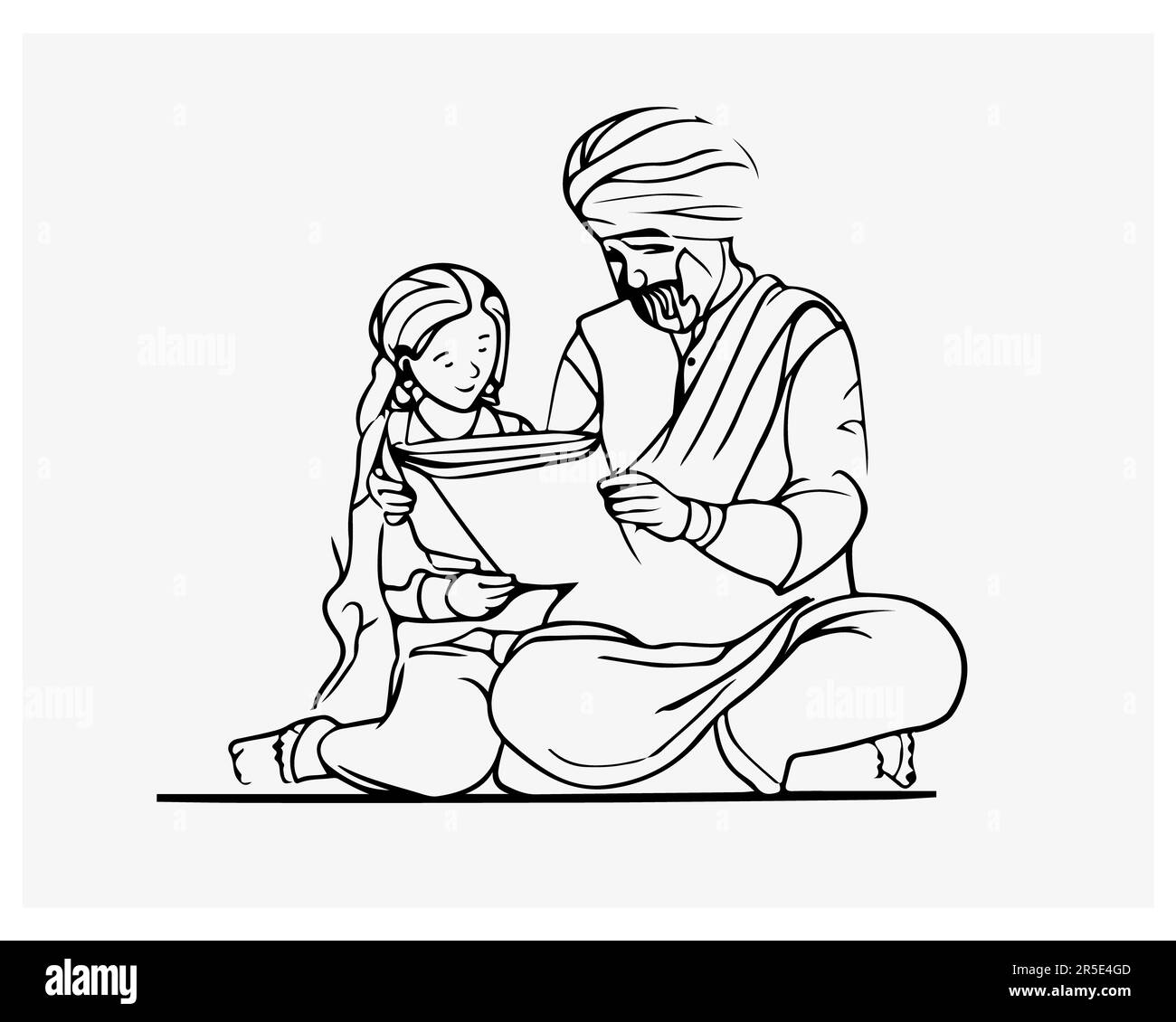 Día De Los Padres Línea Arte Ilustración Vectorial Fotografía De Stock Alamy
