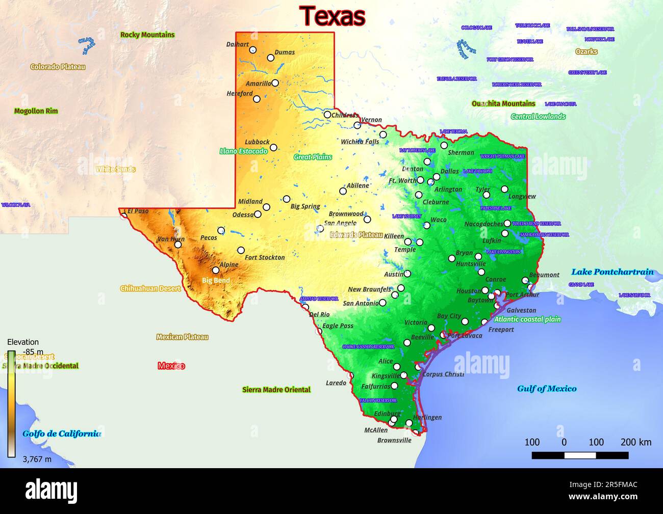 Texas Mapa Fisico Clearance | fast-lisa.unibo.it