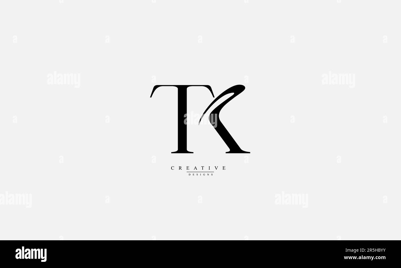 Letras Del Alfabeto Iniciales Monogram Logo Tk Kt T K Imagen Vector De